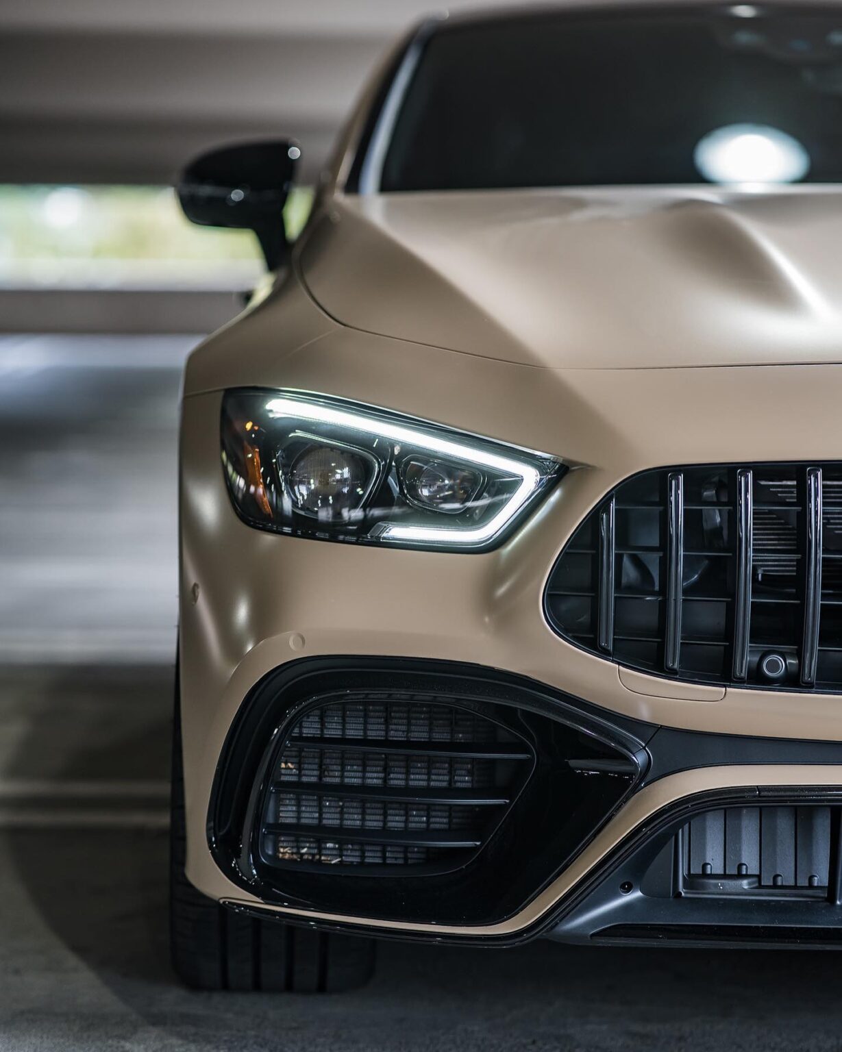 Mercedes-AMG GT 63 s Wrapped In Satin Dark Sand On 24” | Mercedes-Benz ...